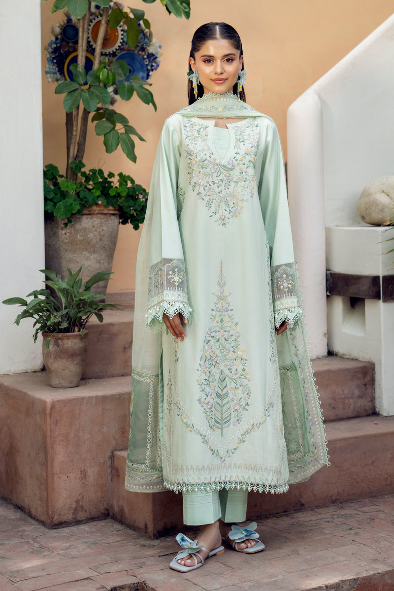 Buy NAQSHI Rukhsaar – Olive Pima Lawn 3PC Ready-to-Wear