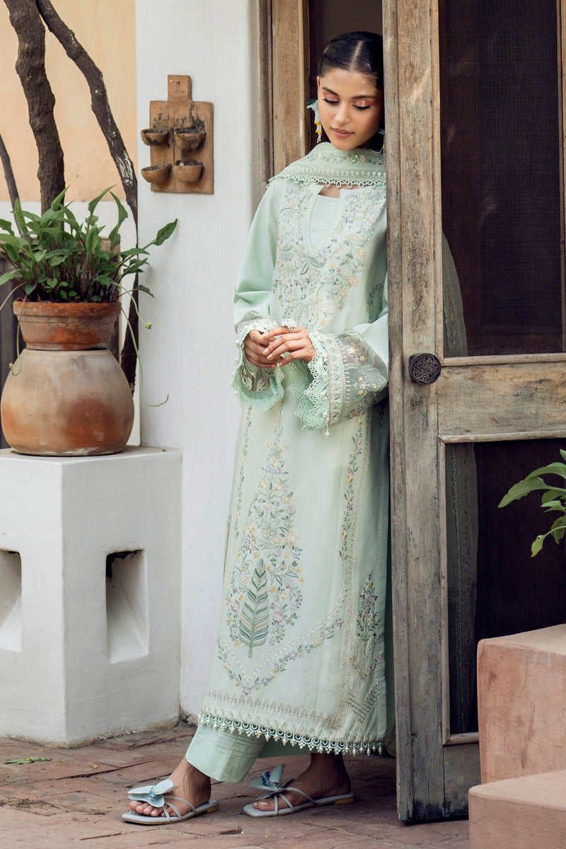 Buy NAQSHI Rukhsaar – Olive Pima Lawn 3PC Ready-to-Wear